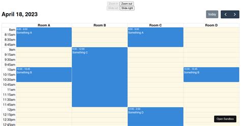 Fullcalendarresource Timegrid Examples Codesandbox