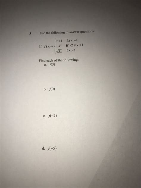 Solved 5 Use The Following To Answer Questions R1 Ifx