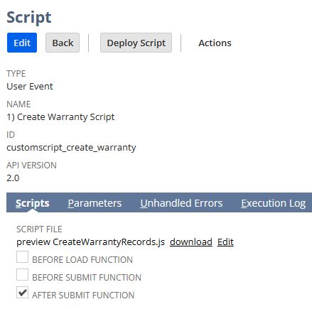 Script Not Triggering UserEventScript AfterSubmit To Create New