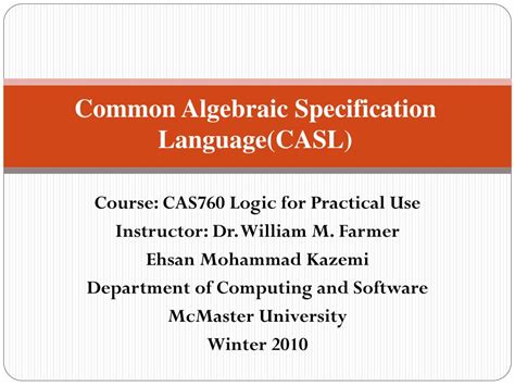 Ppt Common Algebraic Specification Languagecasl Powerpoint Presentation Id2958913