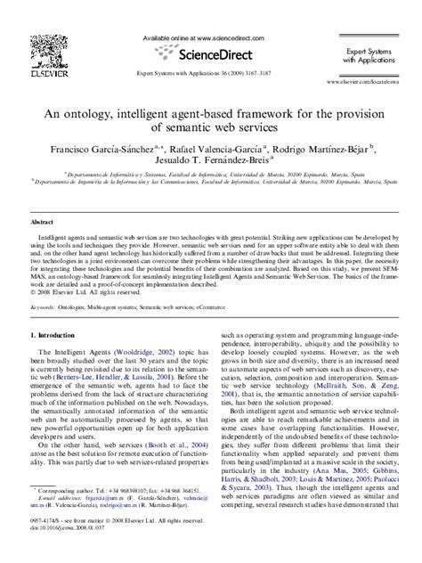 Pdf An Ontology Intelligent Agent Based Framework For The Provision
