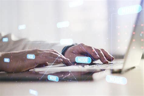 Premium Photo Abstract Creative Coding Concept With Hands Typing On Laptop On Background