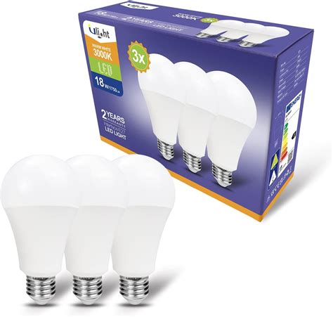 ULIGHT 18W LED-Tropfenlampe A70, 150W gleichwertige Glühlampe, 3000 K ...