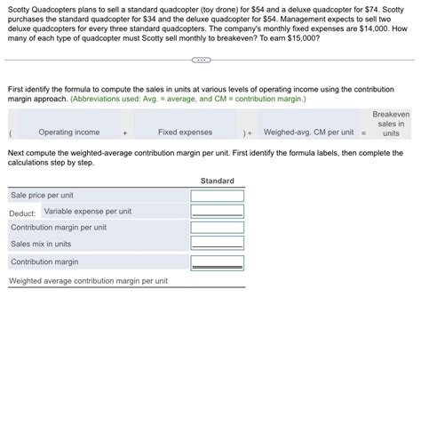 Solved Next Compute The Weighted Average Contribution Margin