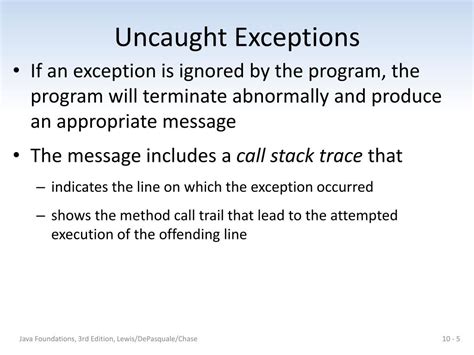 Ppt Chapter 10 Exceptions Powerpoint Presentation Free Download Id2475169