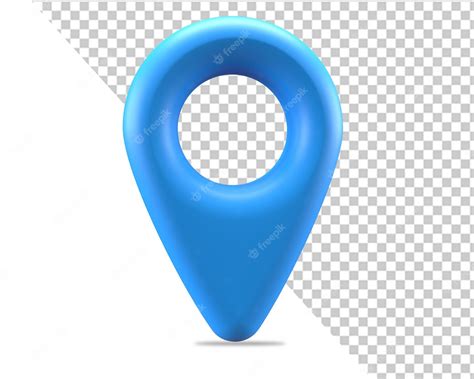 premium psd location map point blue icon 3d pin