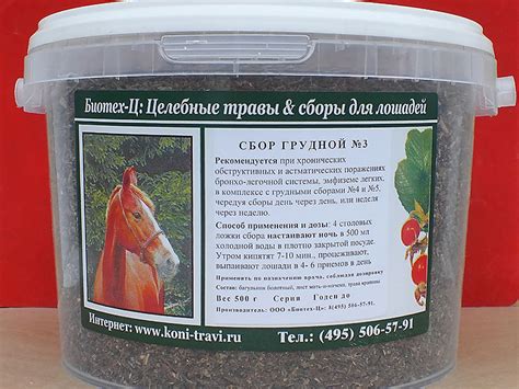 Травяные лечебные сборы Корма для лошадей Биотех Ц