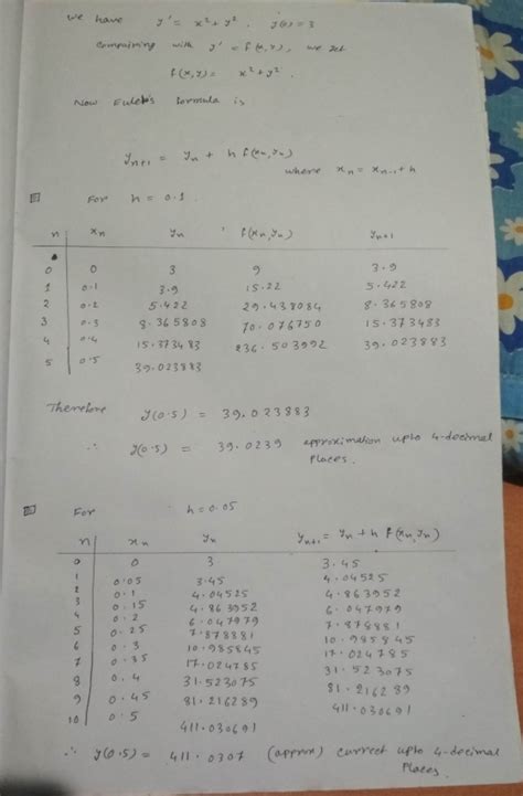Use A Numerical Solver And Eulers Method To Obtain A Four Decimal