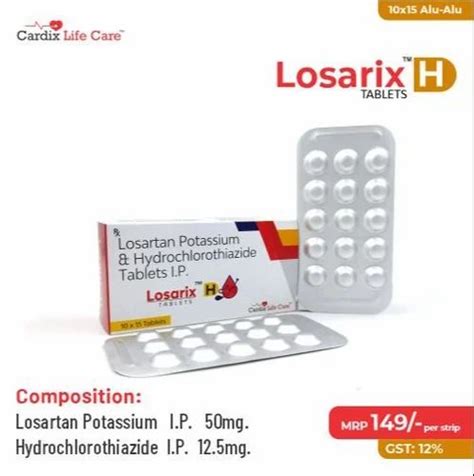 Allopathic Losartan Potassium Hydrochlorothiazide Tablets Ip In Pan