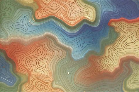 Premium AI Image Topographic Contour Lines Map Seamless Pattern