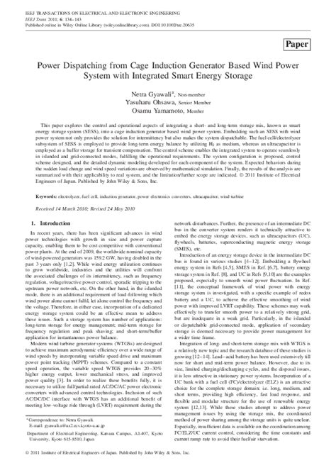 pdf power dispatching from cage induction generator based wind power