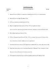 TCP IP Quiz Docx TCP IP Review Quiz ISDS Classwork Assignment Spring Internet