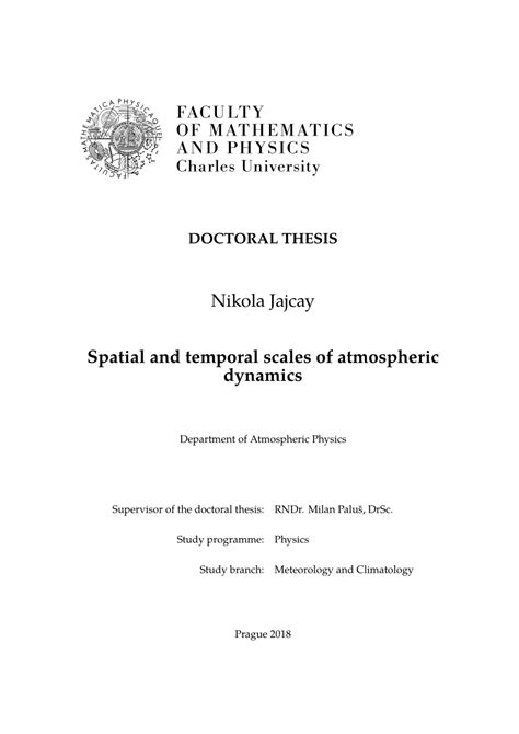 pdf spatial and temporal scales of atmospheric dynamics