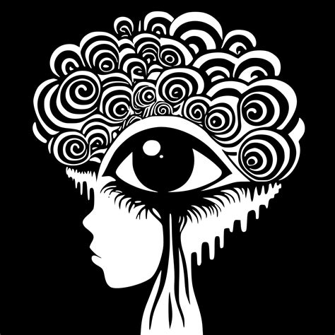 Black And White Trippy Drawing