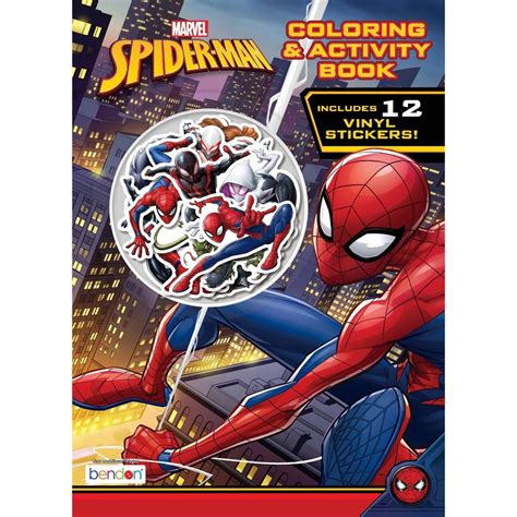 Spider Man Activity Book With Vinyl Stickers Spiderman Coloring Book