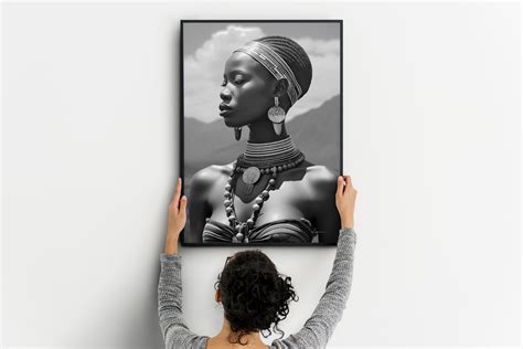 Black And White Afican Woman Photo Etnic Woman Photography Ethereal Art