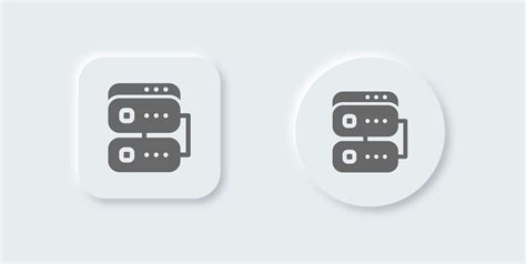 Database Solid Icon In Neomorphic Design Style Server Signs Vector