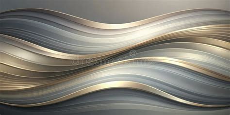 Abstract Wave Pattern With Elegant Gold Accents And Subtle Gray Hues Generative Ai Stock