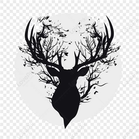 실루엣 사슴 뿔 벡터상표만화클립 아트 Png 일러스트 무료 다운로드 Lovepik