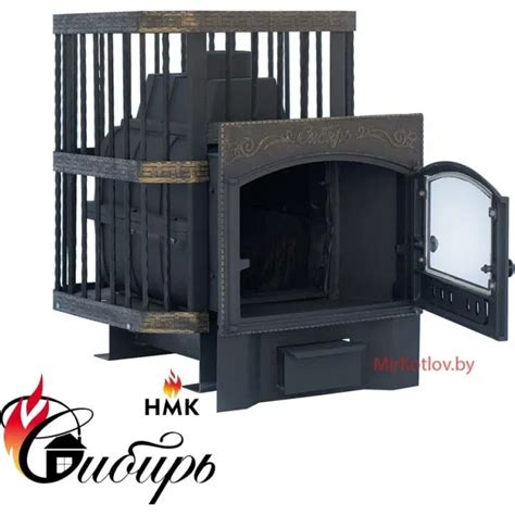 Печь банная чугунная Сибирь 24 Каминная дверца Сибирь Кованная сетка купить в Минске