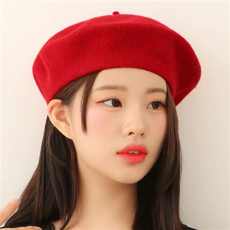 베이직💗 프레피 울 베레모 여자 빵모자 화가모자 에이블리
