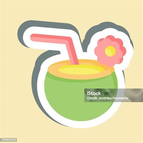 스티커 코코넛 여름 기호와 관련이 있습니다 디자인 편집 가능 0명에 대한 스톡 벡터 아트 및 기타 이미지 0명 공기조화 구 Istock