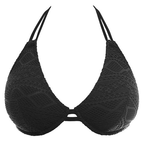 Freya Swim Sundance Halter Bikini Top Black Crochet As3971blk Poinsettia Uk