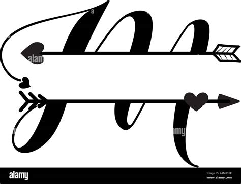 Initial M Love Monogram Split Letter Vector Isolated Stock Vector Image And Art Alamy