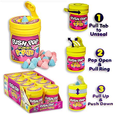 Push Pop Gummy Pop Its One Rainbowland Candy Co