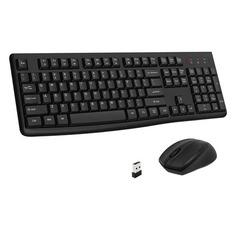 Edjo Wireless Keyboard And Mouse Combo Full Size 2 4ghz Usb Keyboard And Optical Mouse For