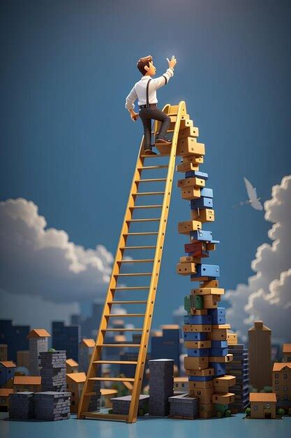 Premium Photo Businessman Climbing The Corporate Ladder