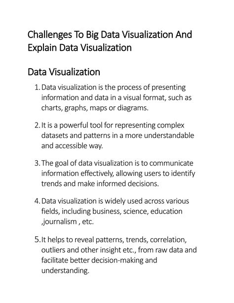 Solution Challenges To Bigdata Data Visualization Studypool