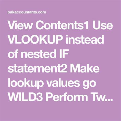 5 Advanced Excel VLOOKUP Tricks You MUST Know PakAccountants Com Excel Performance You Must