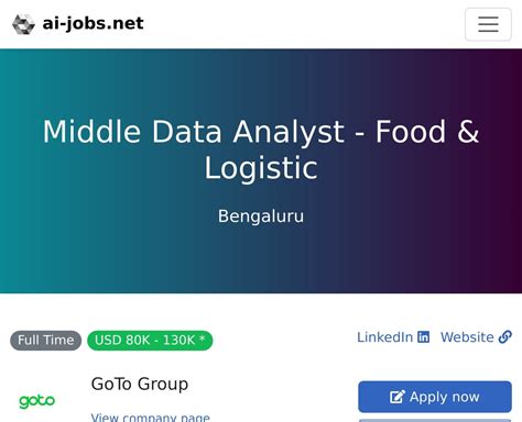 Hiring Middle Data Analyst Food And Logistic In Bengaluru Raimljobs