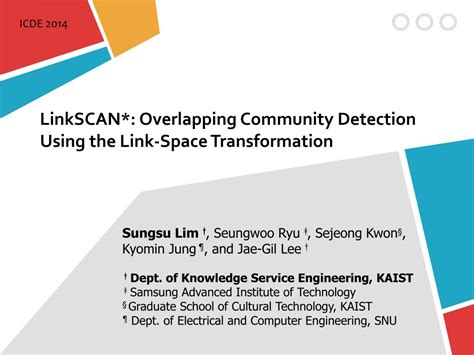 Ppt Linkscan Overlapping Community Detection Using The Link Space