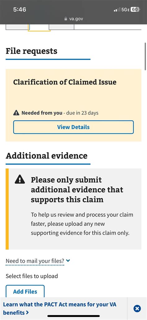 clarification of claimed issue r veteransbenefits