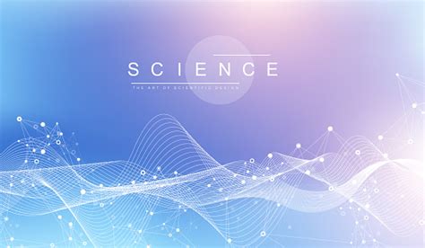 연결된 선과 점이 있는 기하학적 추상적 배경입니다 연결 흐름 지점입니다 분자 및 통신 배경 디자인에 대한 그래픽 연결 배경입니다 벡터 그림입니다 과학에 대한 스톡 벡터 아트