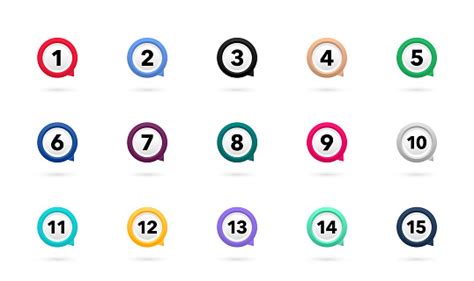 Marker Points Information Markers Colorful Markers With Number From 1