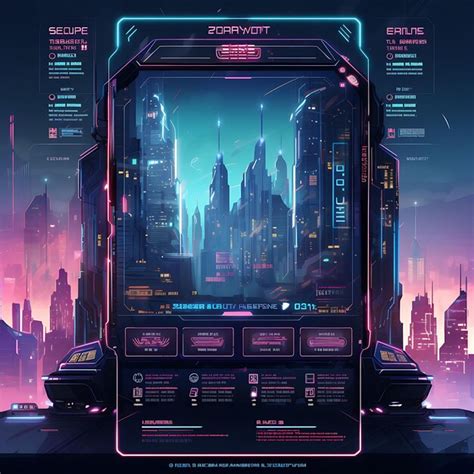 Premium Ai Image Futuristic Pop Up Ui Cyberpunk Themed Game Console Rpg Decor Design Art