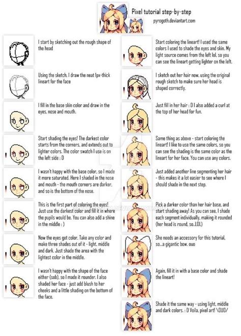Tutorial Pixel Coloring Lineart And Shading By Pyrogoth On DeviantArt Pixel Art Design Cool
