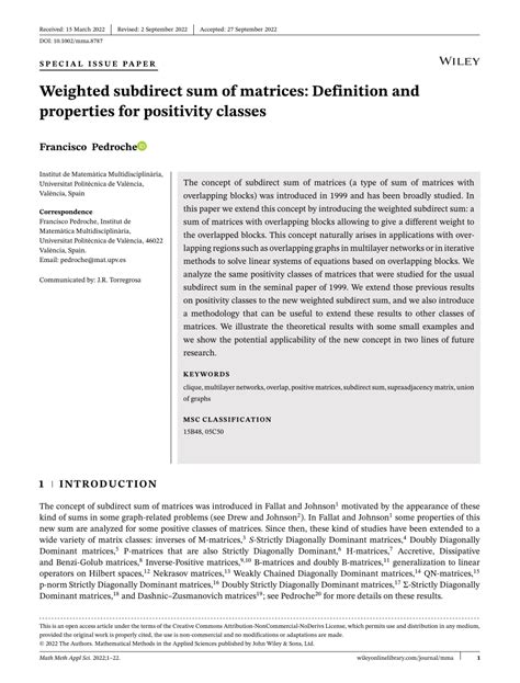 Download Pdf Weighted Subdirect Sum Of Matrices Definition And