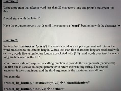 Solved Exercise 1 Write A Program That Takes A Word Less