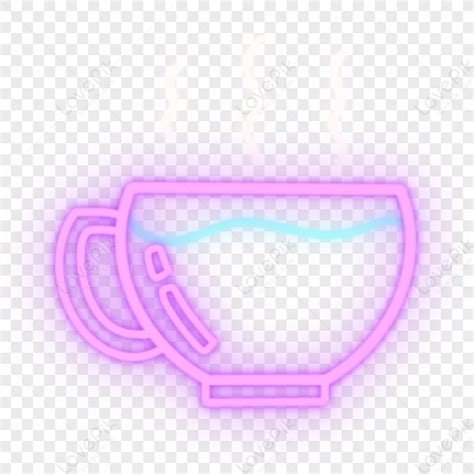 네온 조명 효과 미식가 커피 일러스트 컵색깔장식 Png 일러스트 무료 다운로드 Lovepik
