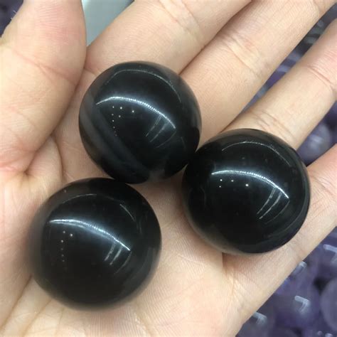 아름다운 자연 흑요석 크리스탈 수리 돌 보석 크리스탈 공돌 Aliexpress