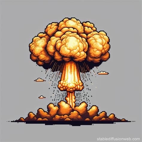 Nuclear Explosion In Pixel Art Stable Diffusion Online