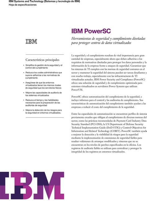 Ibm Powersc Herramientas De Seguridad Y Cumplimiento Diseñadas Para