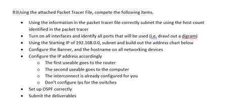 Solved Need Cisco Packet Tracer Commands For The Lab