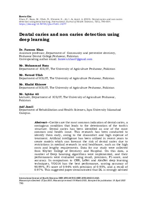 Pdf Dental Caries And Non Caries Detection Using Deep Learning