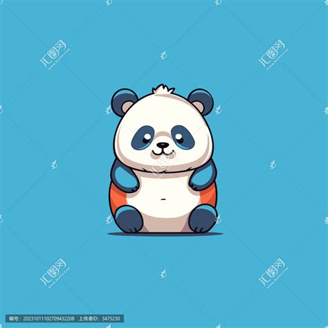 可爱熊猫矢量插画 动漫卡通 设计素材 设计模板 汇图网www huitu
