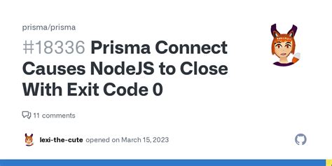 Prisma Connect Causes Nodejs To Close With Exit Code 0 · Issue 18336 · Prismaprisma · Github